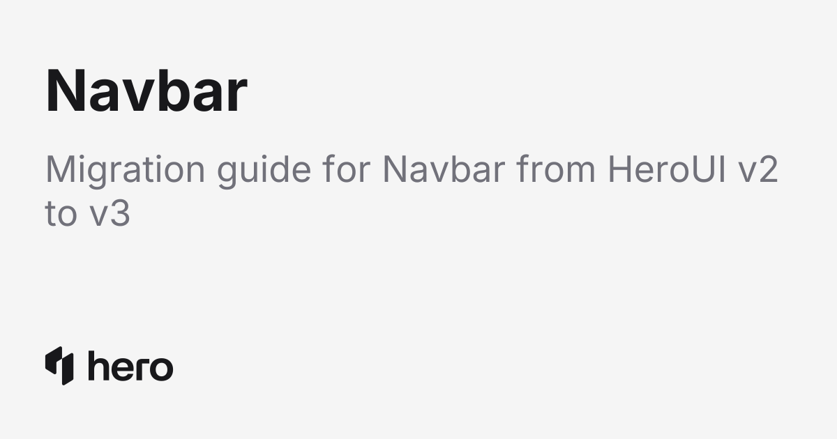 Navbar | HeroUI